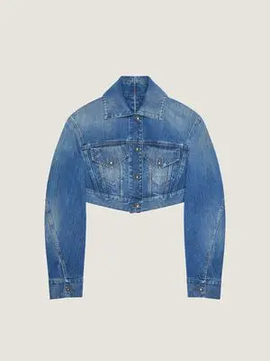 Givenchy Cropped Open-back Denim Jacket