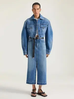 Givenchy Cropped Open-back Denim Jacket