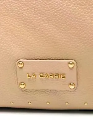 LA CARRIE Studs-embellished Shoulder Bag - Neutrals