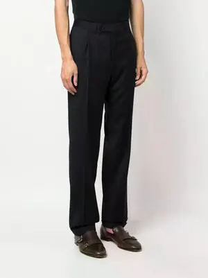 Canali Straight-leg Wool Tailored Trousers - Blue