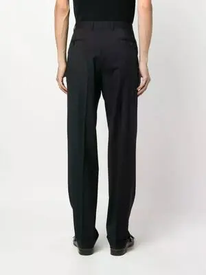 Canali Straight-leg Wool Tailored Trousers - Blue