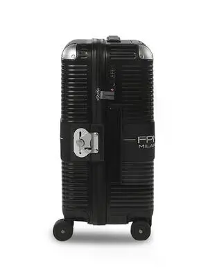 FPM MILANO 55s Bank Zip Deluxe Spinner Luggage Bag - Black