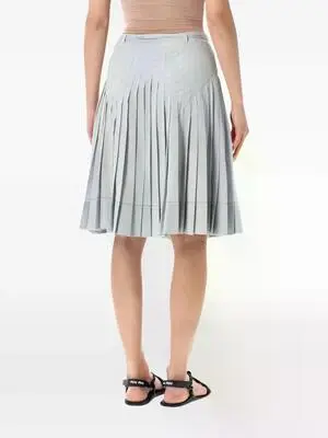 LOW CLASSIC Pleated Midi Skirt - Blue