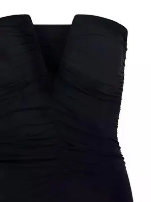 AMAZUIN Ruched Strapless Midi Dress