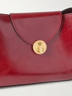 Versace Vivian Medium Glossed-leather Shoulder Bag - Red
