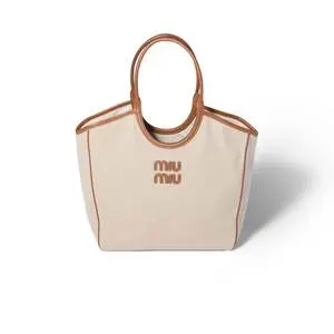 Miu Miu Ivy Canvas And Leather Bag