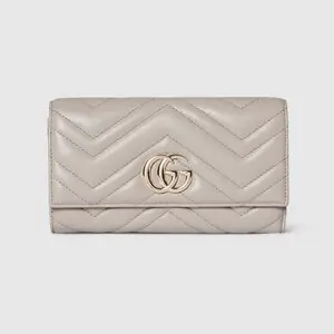 Gucci Gg Marmont Continental Wallet Leather - Grey