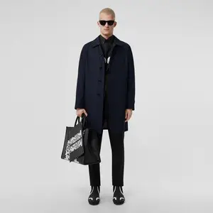 Burberry Burberry Mid-Length Tropical Gabardine Camden Car Coat Blue Carbon