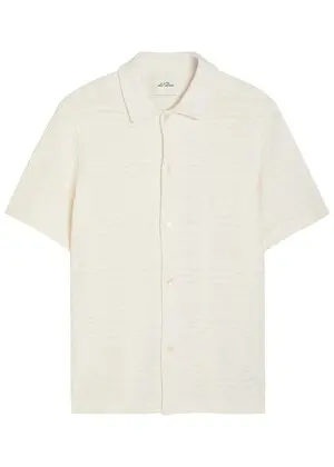 LES DEUX Hector Pointelle Knit Shirt - Ecru