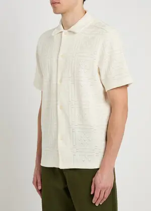 LES DEUX Hector Pointelle Knit Shirt - Ecru