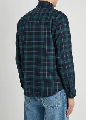 LES DEUX Lennon Checked Cotton Overshirt
