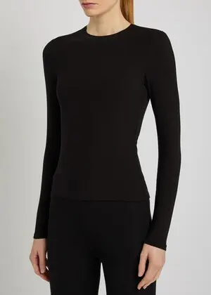 TALA 365 Ribbed Stretch-modal Top - Black