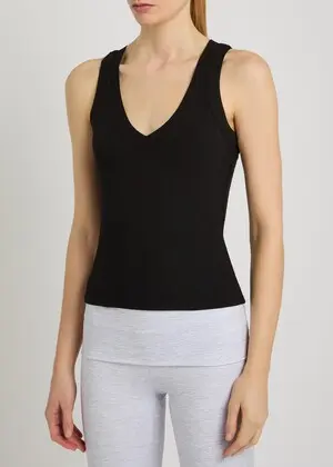 TALA Ribbed V-neck Stretch-modal Vest