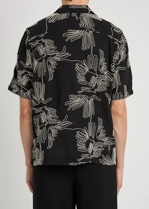 LES DEUX Liam Embroidered Cotton-blend Shirt