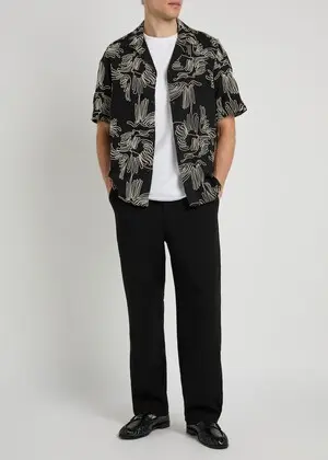 LES DEUX Liam Embroidered Cotton-blend Shirt