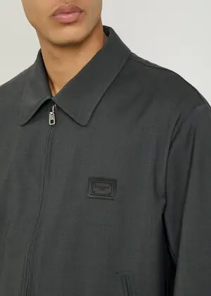 Dolce & Gabbana Logo-appliquéd Wool-blend Jacket - Grey