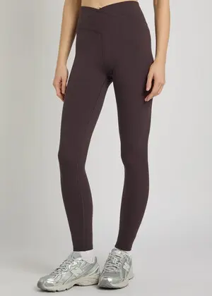 TALA Dayflex Cross-over Stretch-jersey Leggings - Brown