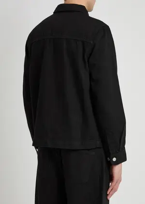 LES DEUX Layton Subtle Flower Print Denim Jacket