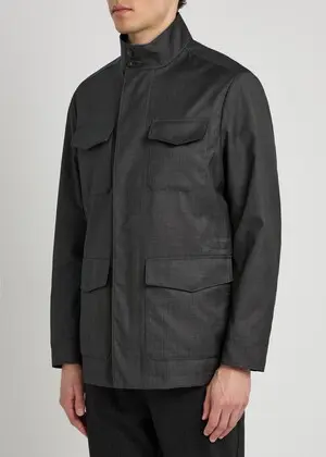 Canali Funnel-neck Wool Jacket