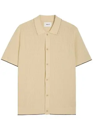 Nn07 Nalo Textured-knit Cotton Shirt - Beige