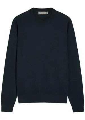 Canali Textured Cotton-blend Jumper
