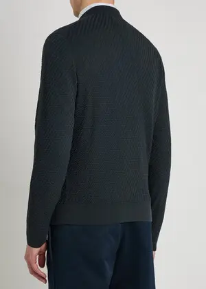 Canali Textured Cotton-blend Jumper