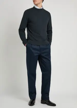 Canali Textured Cotton-blend Jumper