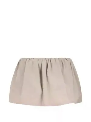 Miu Miu Washed Twill Mini Skirt With Racing Stripes
