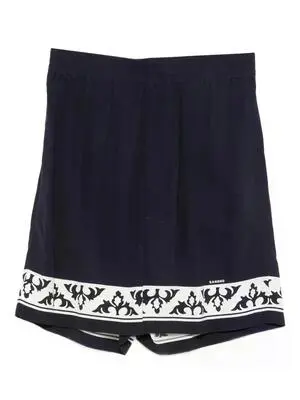 Sandro Contrast Pattern Flowy Shorts - Blue