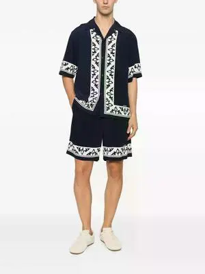 Sandro Contrast Pattern Flowy Shorts - Blue