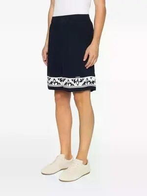 Sandro Contrast Pattern Flowy Shorts - Blue