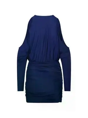 AMAZUIN Cold-shoulder Dress - Blue