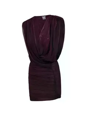 AMAZUIN Candice V-neck Draped Mini Dress