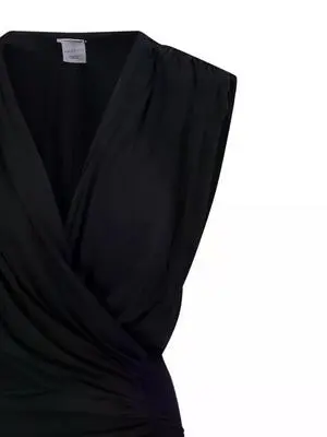 AMAZUIN Draped Maxi Dress - Black