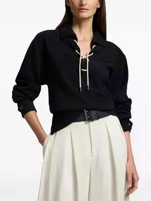 Ralph Lauren Lace-up Collared Sweatshirt