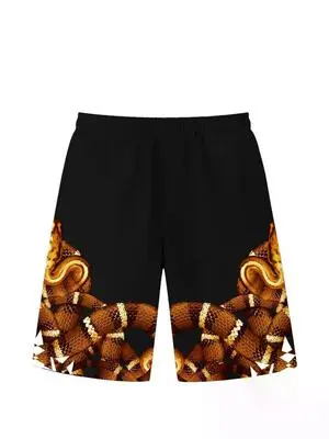 COUNTY OF MILAN Snake-print Deck Shorts - Black