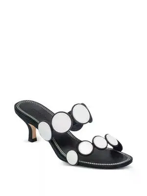 Bernardo Prya Circle-embellished Heeled Sandals - Black