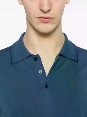Canali Short-sleeve Polo Shirt - Blue