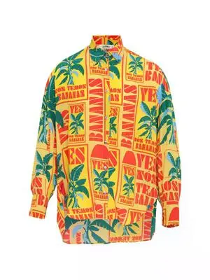 AMIR SLAMA Palm-print Shirt - Yellow
