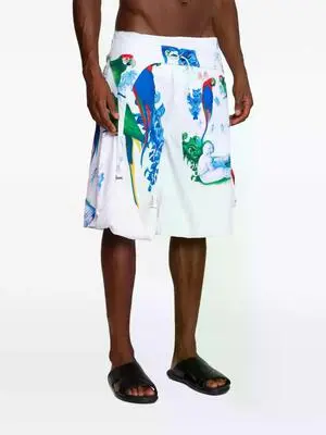 AMIR SLAMA Parrot-print Bermuda Shorts