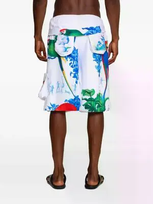 AMIR SLAMA Parrot-print Bermuda Shorts