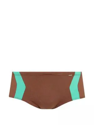 AMIR SLAMA Colour-block Swimming Trunks - Brown