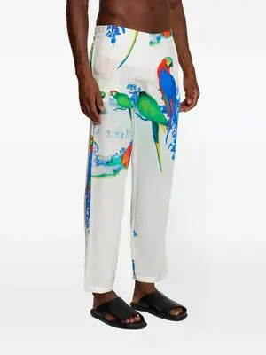 AMIR SLAMA Parrot-print Trousers
