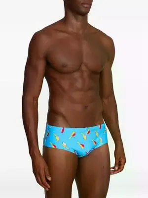 AMIR SLAMA Bird-print Swim Trunks
