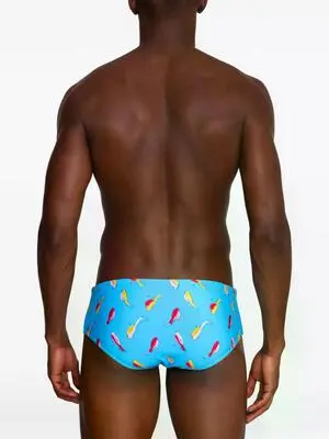 AMIR SLAMA Bird-print Swim Trunks