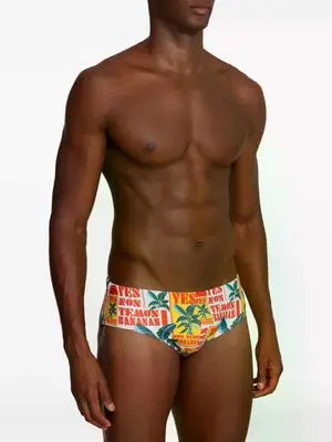 AMIR SLAMA Leaf-print Swimming Trunks