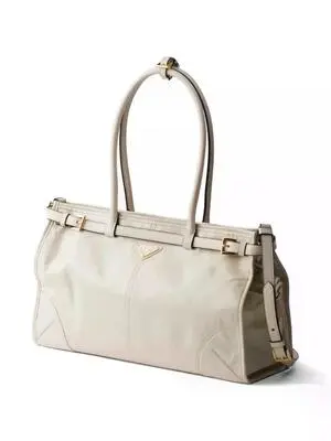 Prada Bonnie Large Leather Handbag - Neutrals