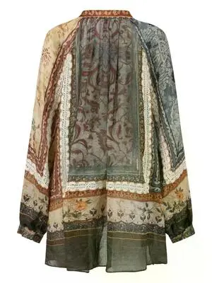 INTO THE EAST Patchwork-motif Top