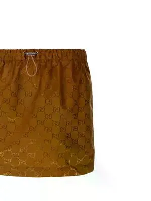 Gucci Monogram Elasticated Mini Skirt - Brown