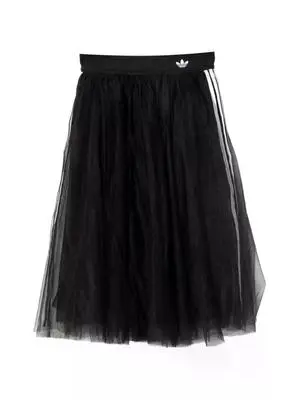 Adidas Logo-detail Tulle Midi Skirt - Black